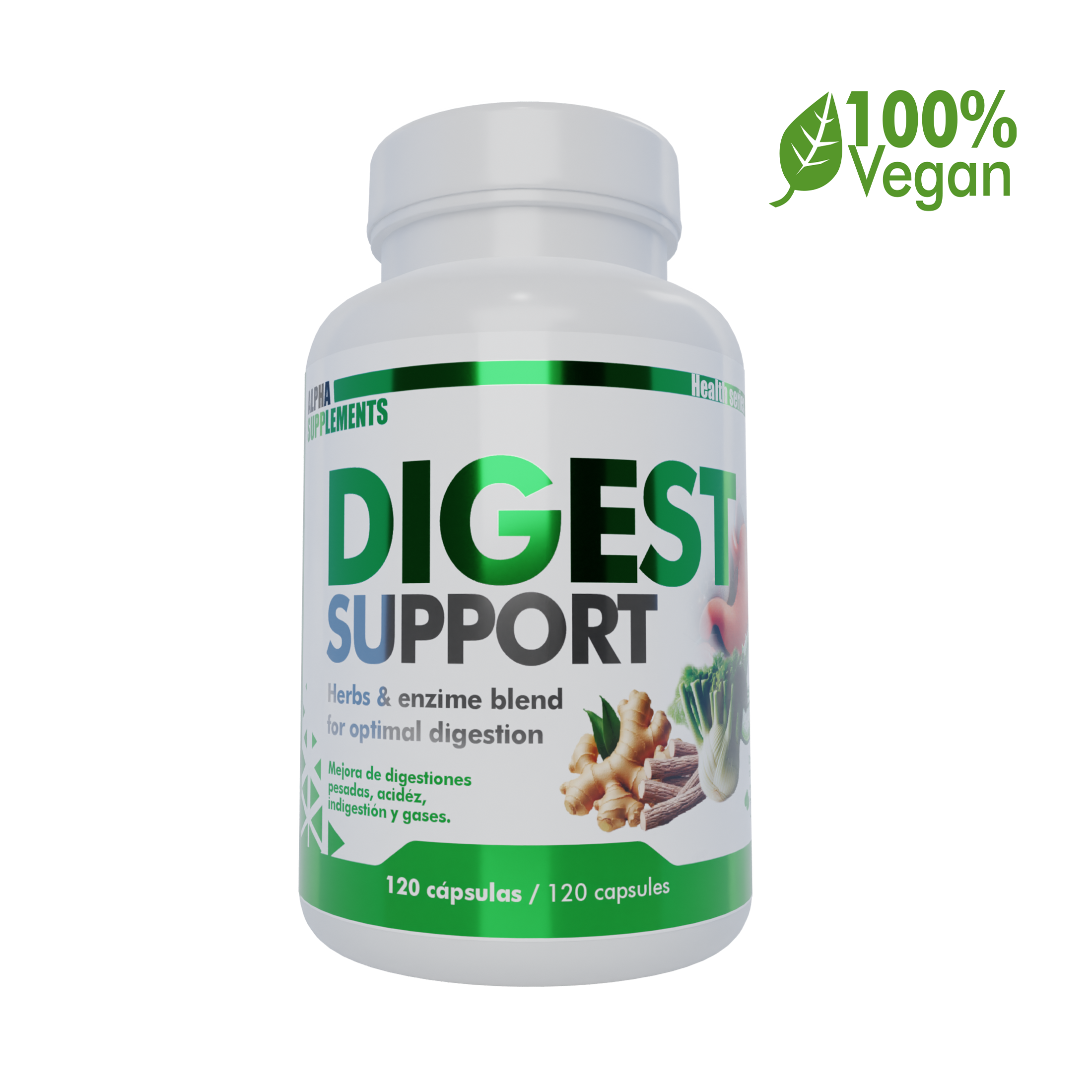 Digest Support (120 vegancaps) - Alpha Supplements - Alpha Supplements